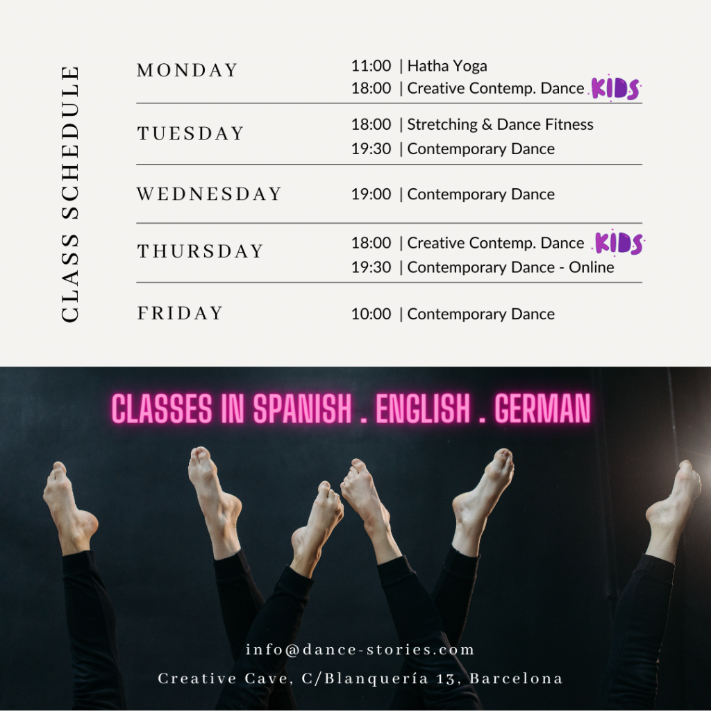 Class Schedule - Contemporary Creative Dance Barcelona